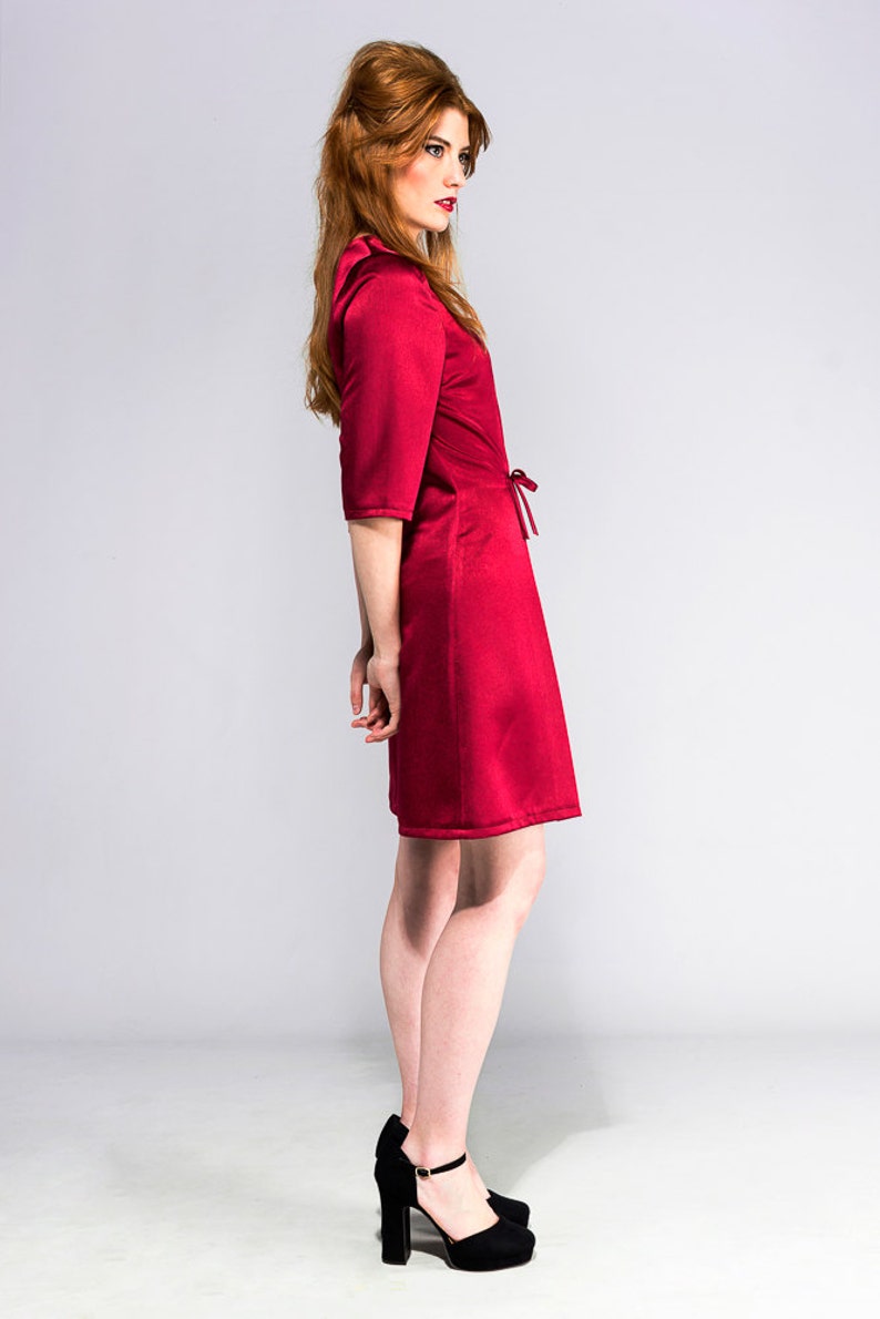 MOD PARTY DRESS/ Burgundy Dress 50s Dress 60s Dress A Line - Etsy