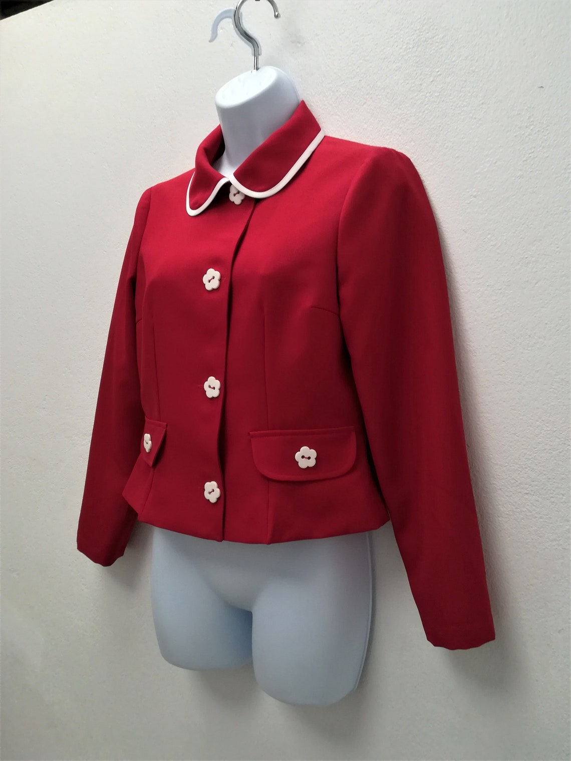 60s Red Mod jacket orange mod set black mod skirt and jacket | Etsy