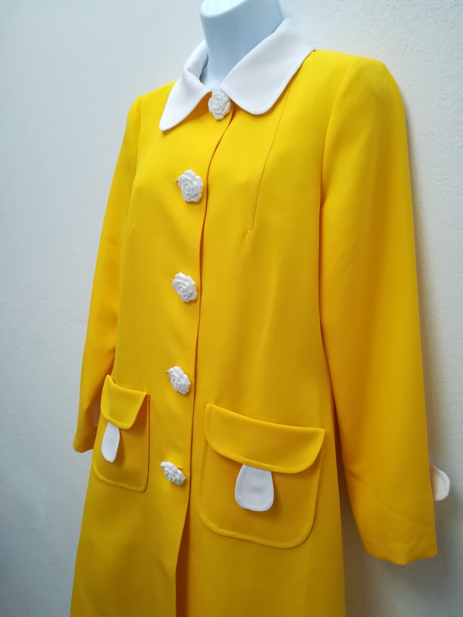 Mod Yellow Dress Coat 1960s Dress Coat Yellow Coat Summer | Etsy UK