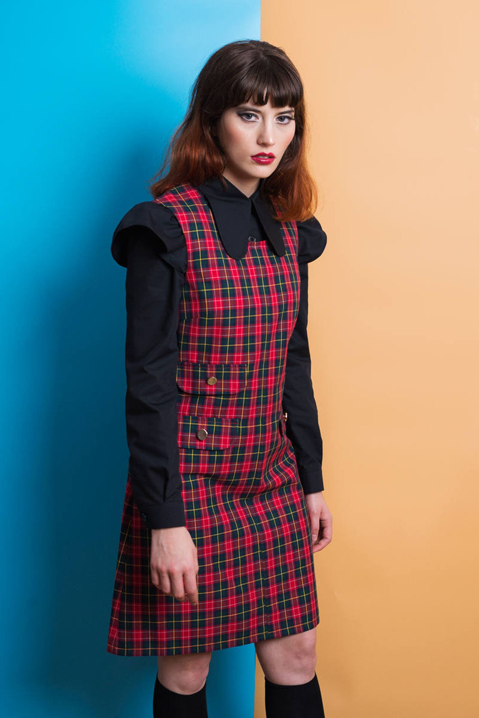 Tartan Pinafore Dress Christmas Dress 70s Dress 60s Mod - Etsy