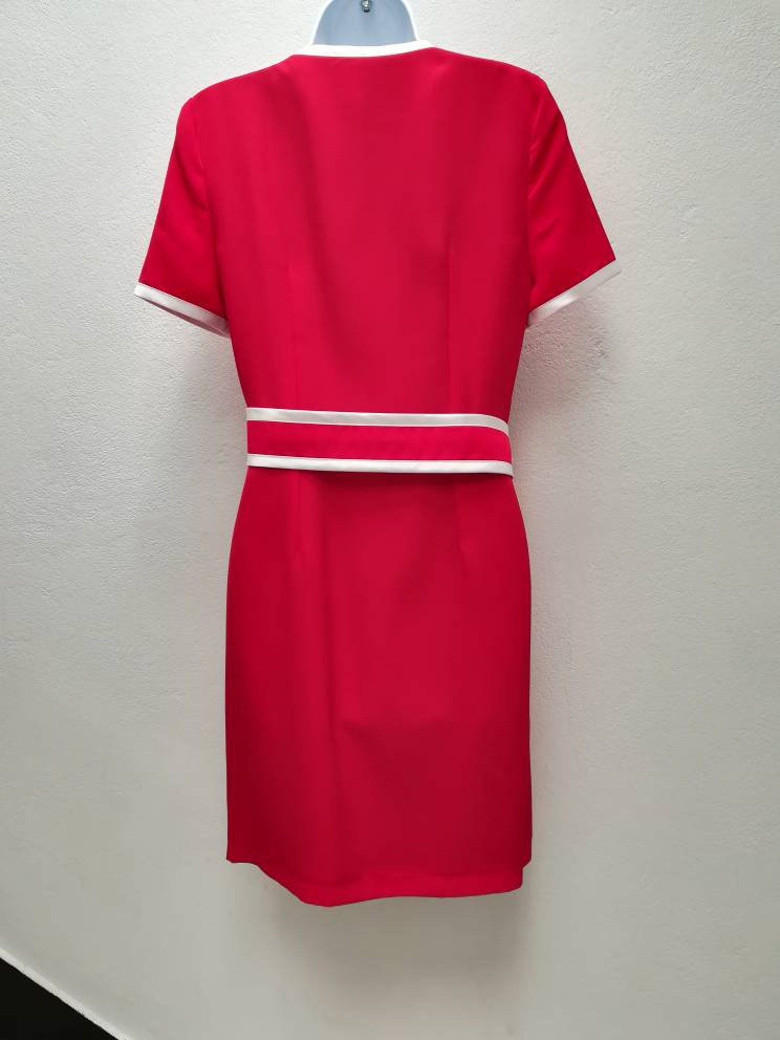 Mod Red Dress 60s Dress Red Belted Dress Red White Mod - Etsy