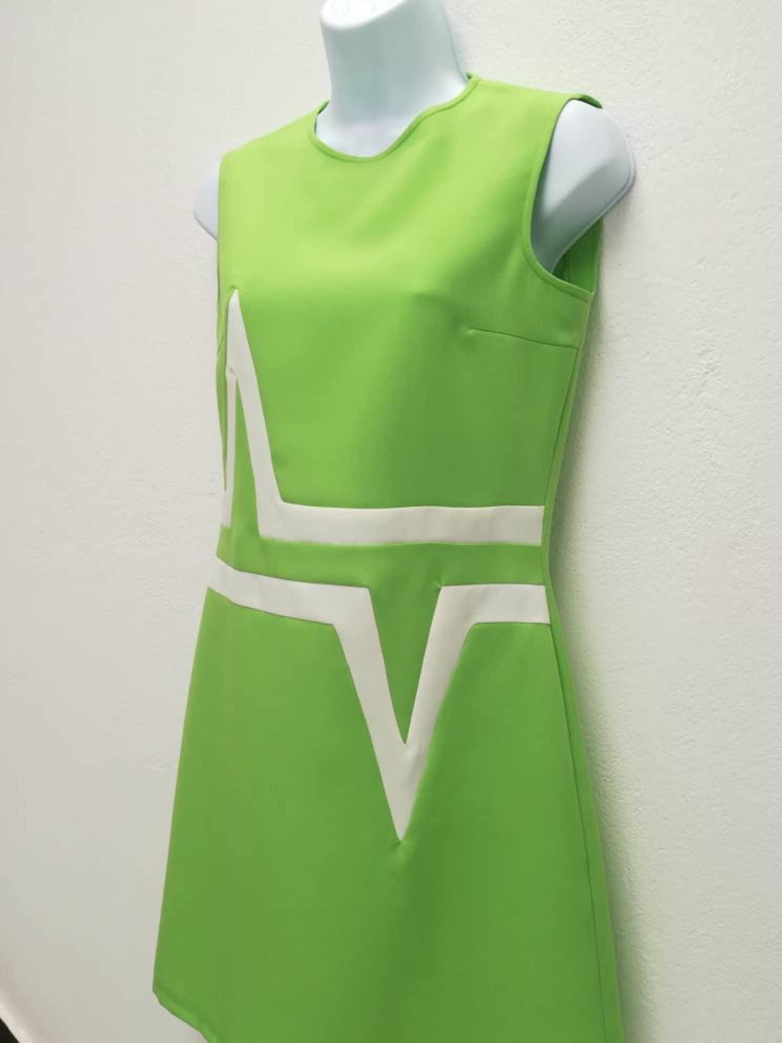 60s Green Dress, Mod Green Dress, Space Age Dress, Green 60s Dress ...