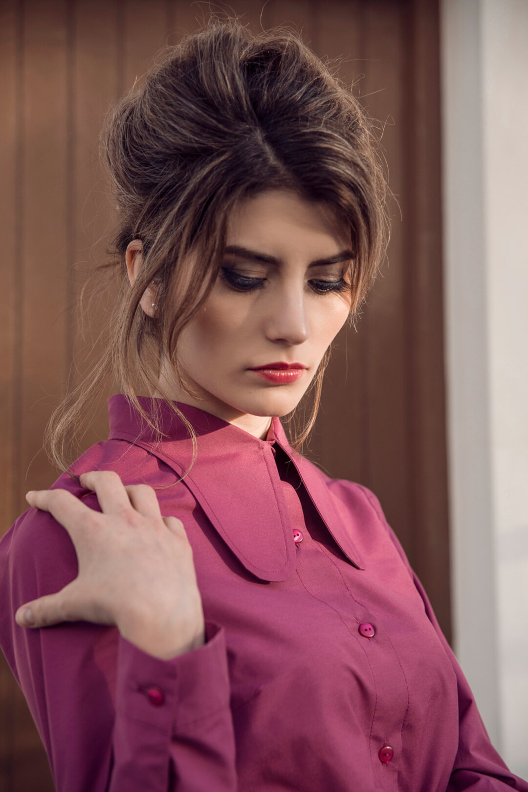 Mod Purple Shirt, Beagle Collar Shirt, Suedehead Shirt, Dog Ear Shirt ...