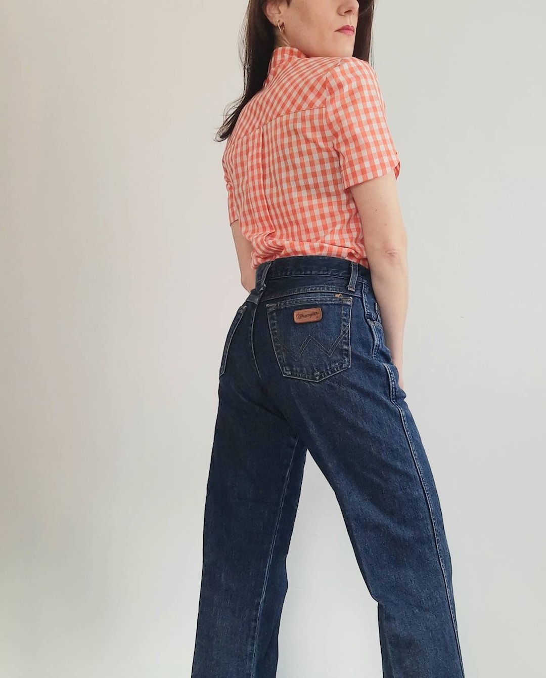 Checked Orange Shirt, Collar Shirt, Suedehead Shirt, Skinhead Shirt ...