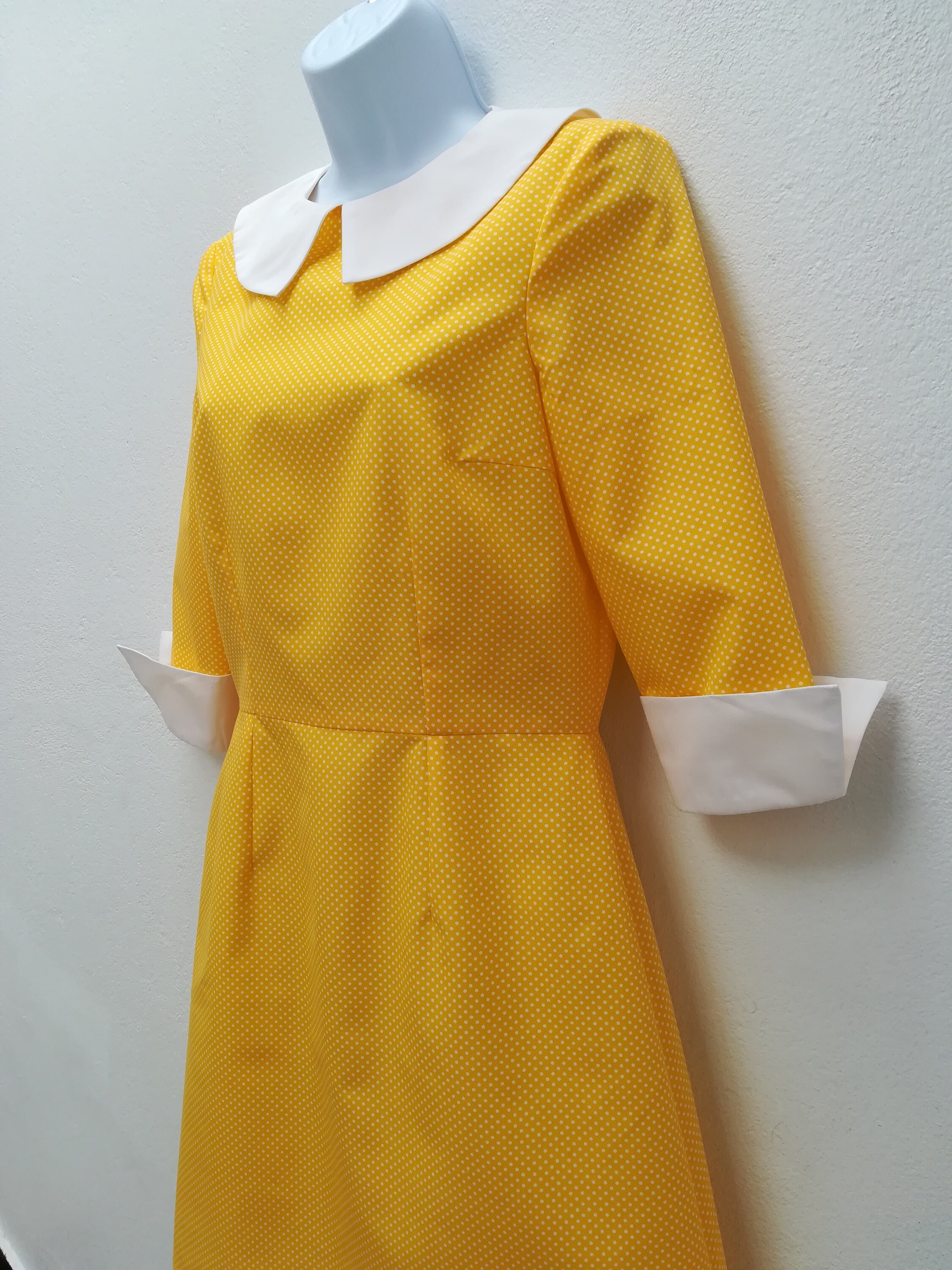 Yellow Mod Shift Dress 1960s Mod Shift With Long Sleeves | Etsy