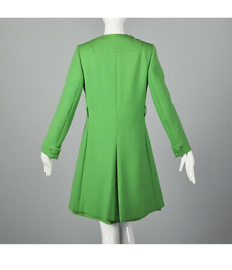 60s green coat and dress green mod set retro set 70s coat | Etsy