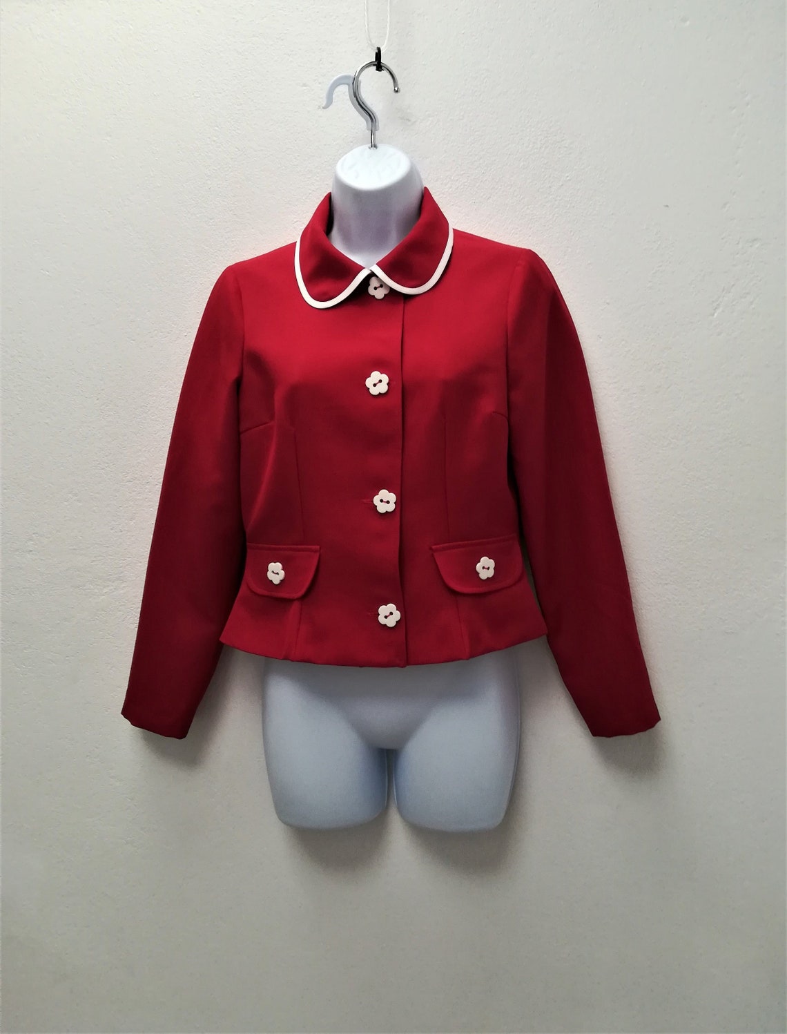 60s Red Mod jacket orange mod set black mod skirt and jacket | Etsy