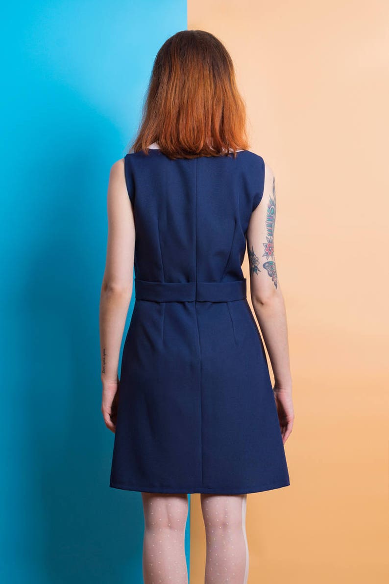 Mod Blue Dress, Stewardess Dress, A Line Dress, Summer Dress, 60s Blue ...