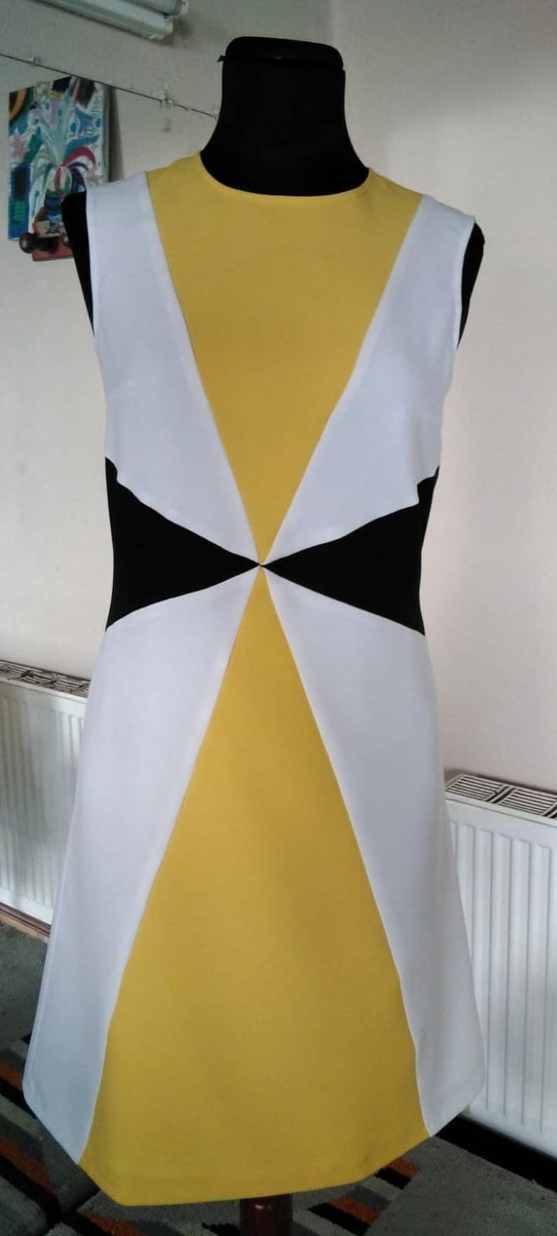 60s YELLOW DRESS Mod Dress Sun Dress Mod Shift Dress 60s - Etsy