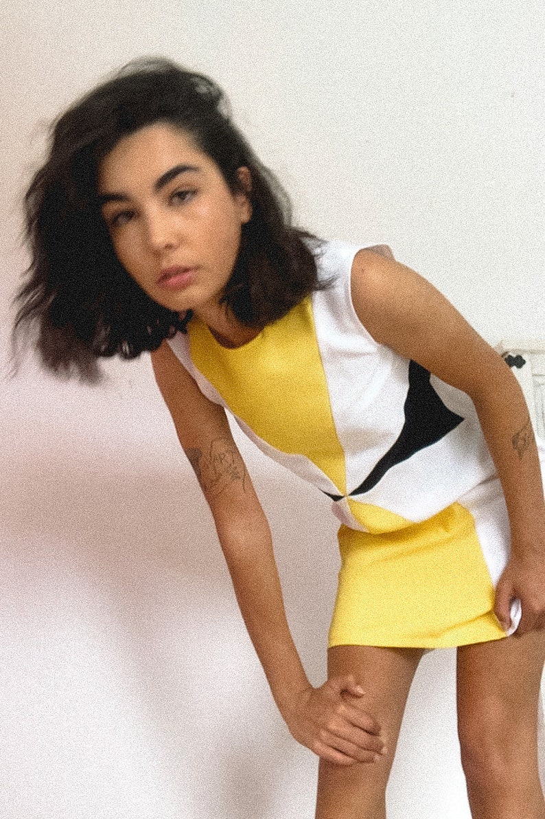 60s YELLOW DRESS Mod Dress Sun Dress Mod Shift Dress 60s - Etsy