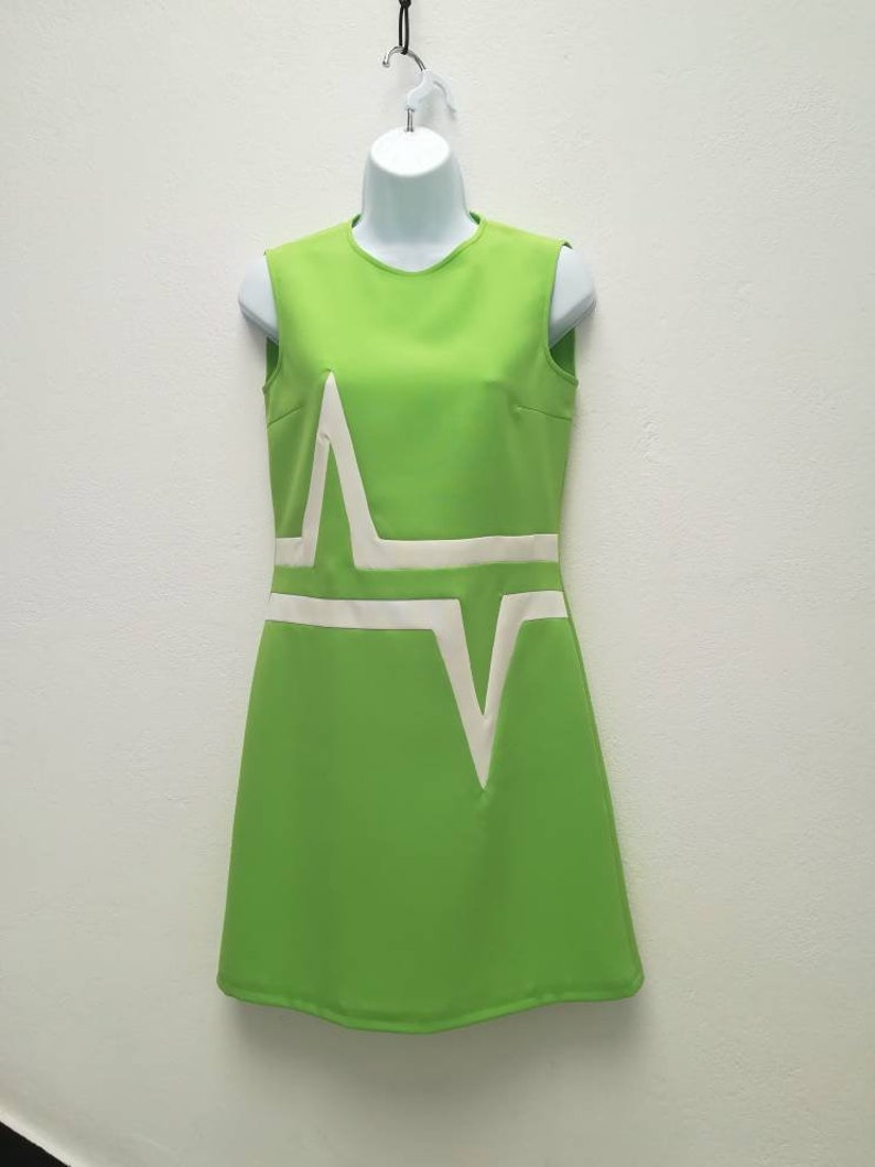 60s Green Dress, Mod Green Dress, Space Age Dress, Green 60s Dress ...