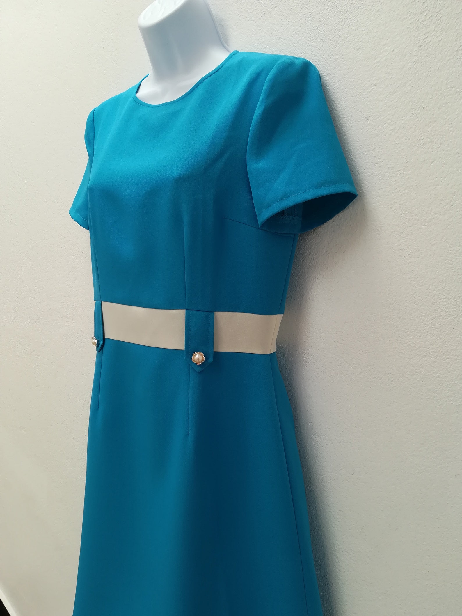 60s Blue Dress A Line Dress Mod Blue Dress 60s Dress 1960s - Etsy UK