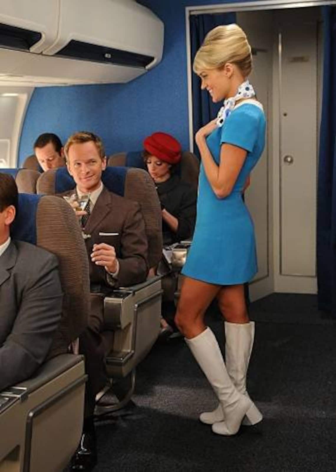 60s Stewardess Dress 2 Tone Vintage Aviation Dress Mod Shift - Etsy