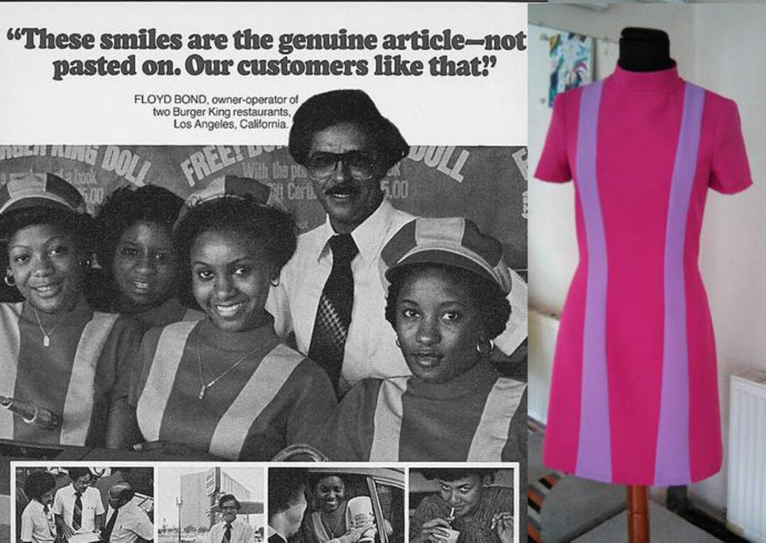 70s Fast Food Dress, Uniform Dress, Fast Food Dress, Burger Dress, Mod ...