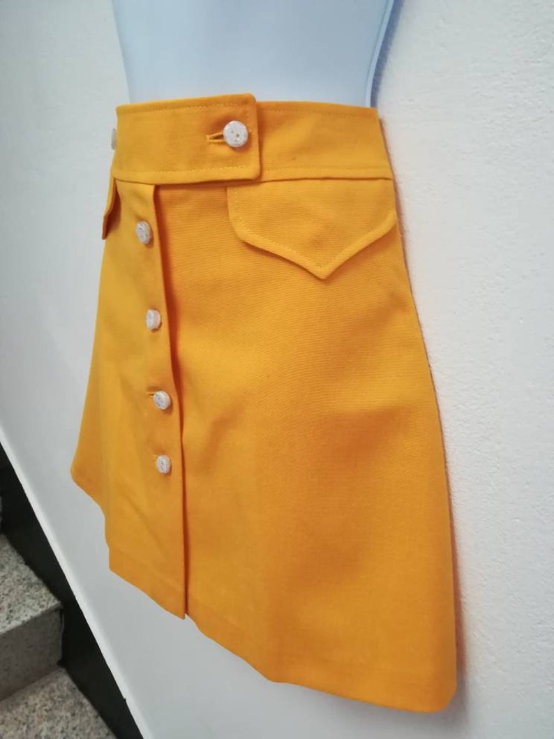 60s Yellow Skirt, 1960s Mini Skirt, Retro Skirt - Etsy