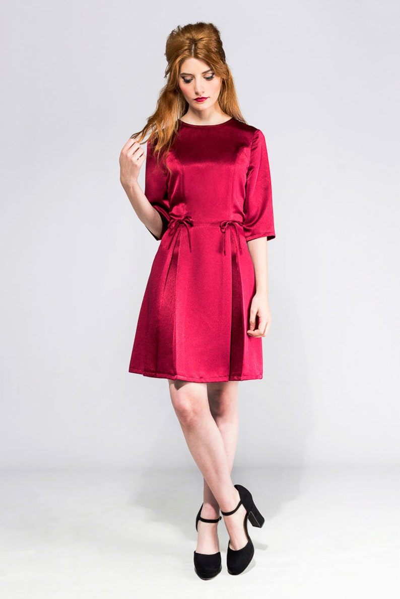 MOD PARTY DRESS/ Burgundy Dress 50s Dress 60s Dress A Line - Etsy