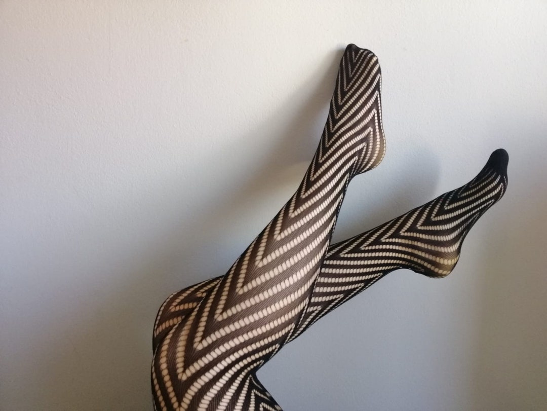 Black Tights Retro Bride Fishnet Mod Geometric Stockings Lace Pantyhose ...