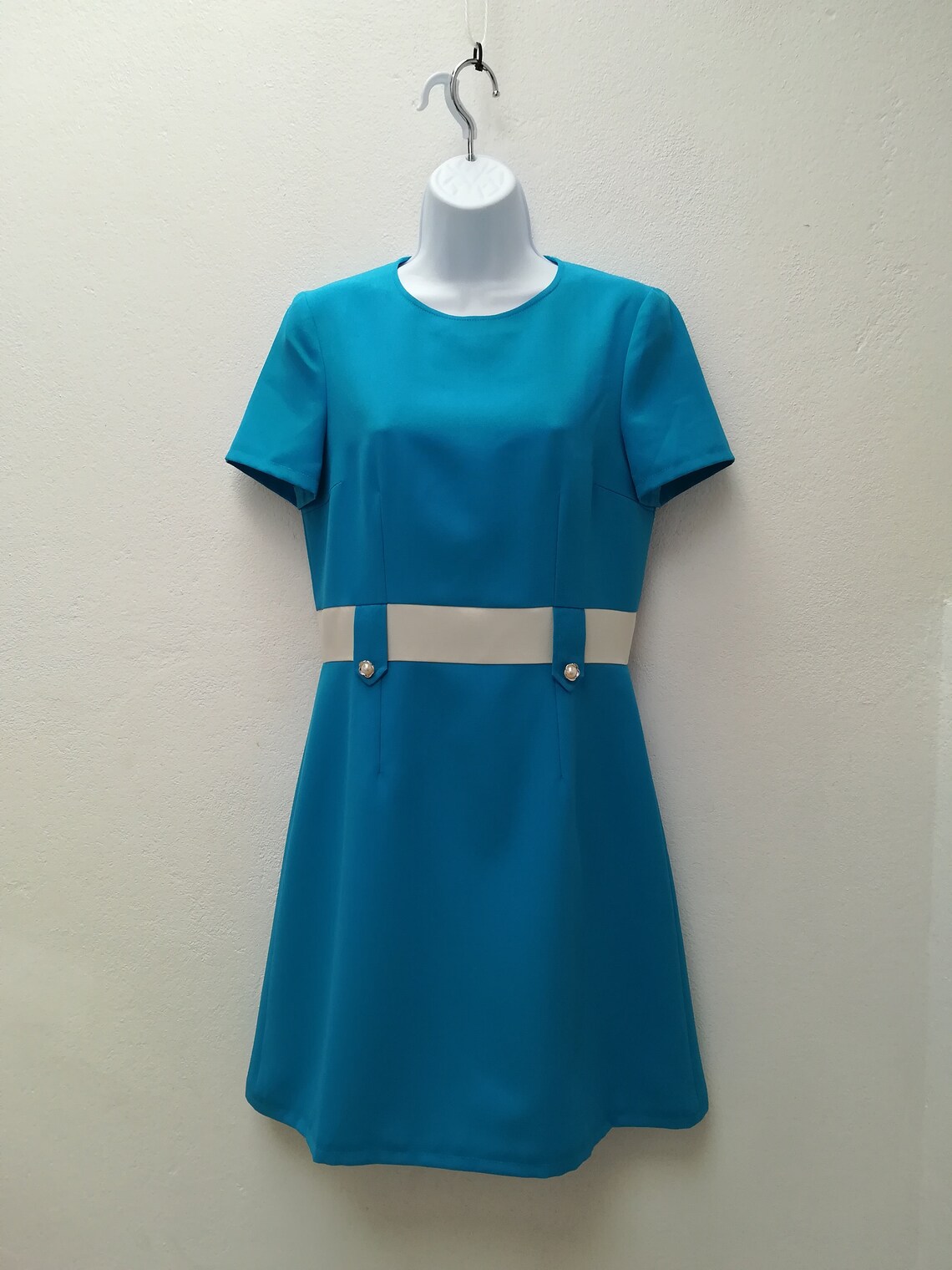 60s Blue Dress, A Line Dress, Mod Blue Dress, 60s Dress, 1960s Blue ...