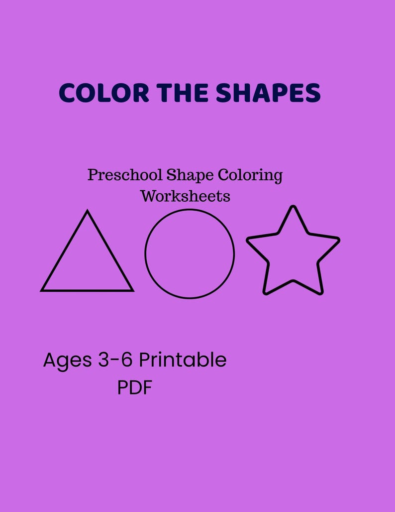 Color the Shapes| Preschool Shape Coloring Worksheets| Printable PDF ...