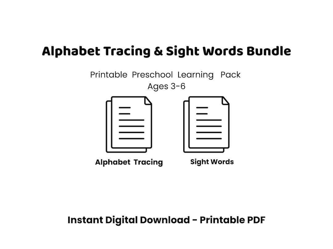 Alphabet Tracing and Sight Words Bundle| Preschool Printable Worksheets ...
