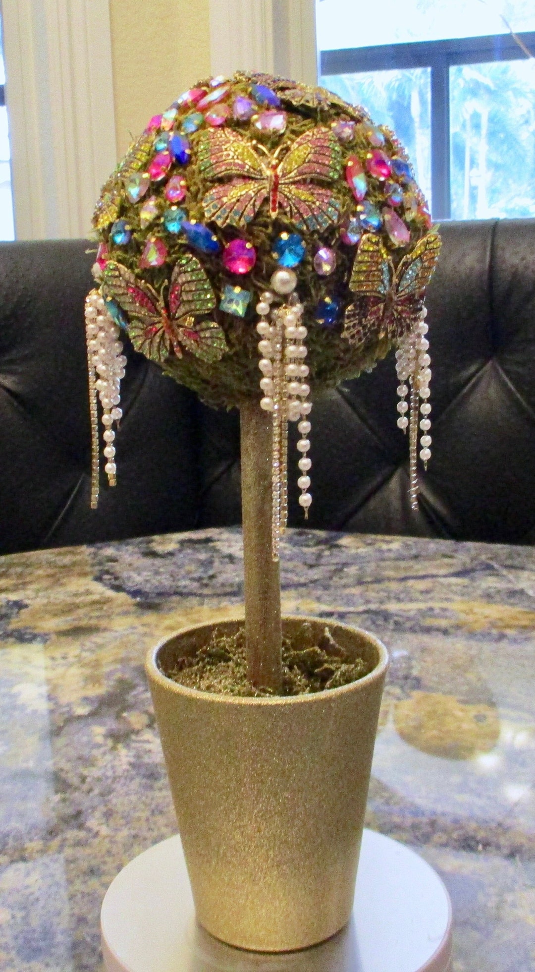 Jeweled Topiary Tree Bejeweled Crystal Butterfly Tree Butterfly Bush ...