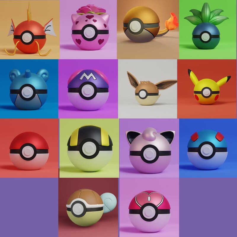 Pokeballs Stl File - Etsy UK