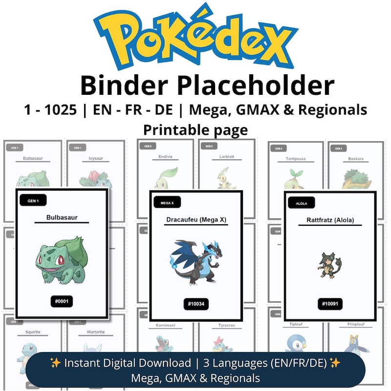 Pokedex Placeholders - Etsy