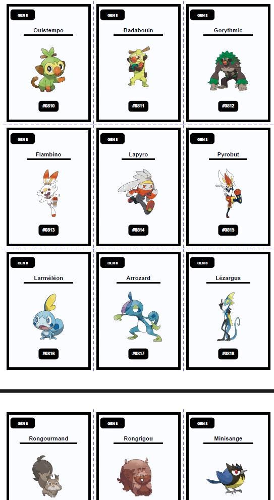 Pokémon National Dex Binder Pages (1–1025 + Mega / Regional / Gmax ...