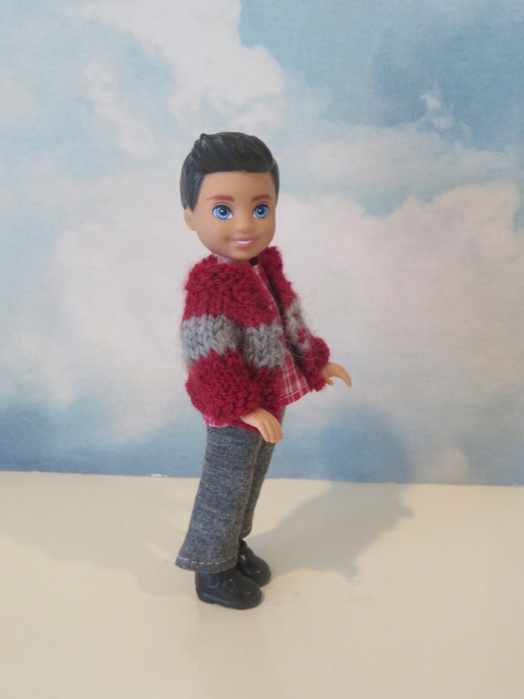 CHELSEA BOY Red and Gray Sweater Outfit - Etsy