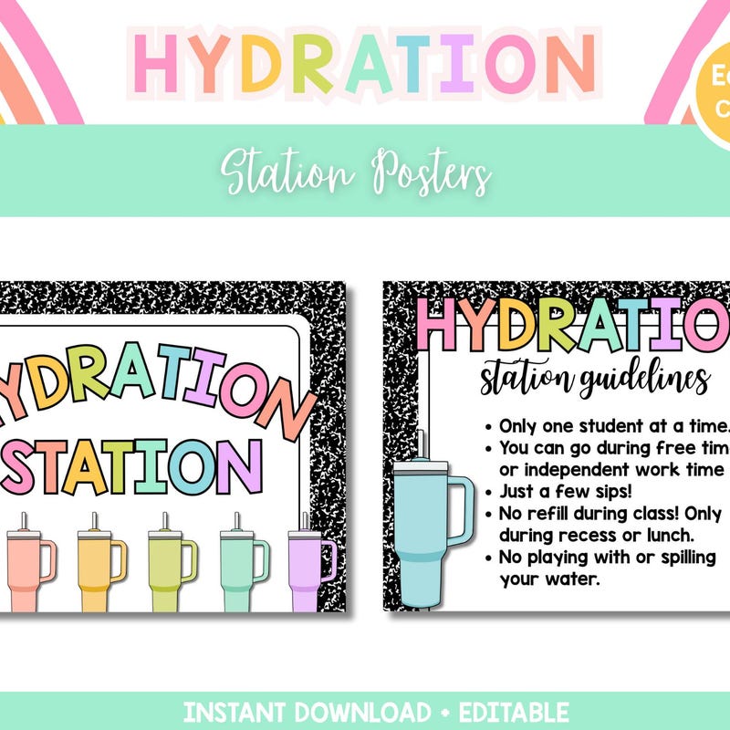 Hydration Station Sign - Etsy