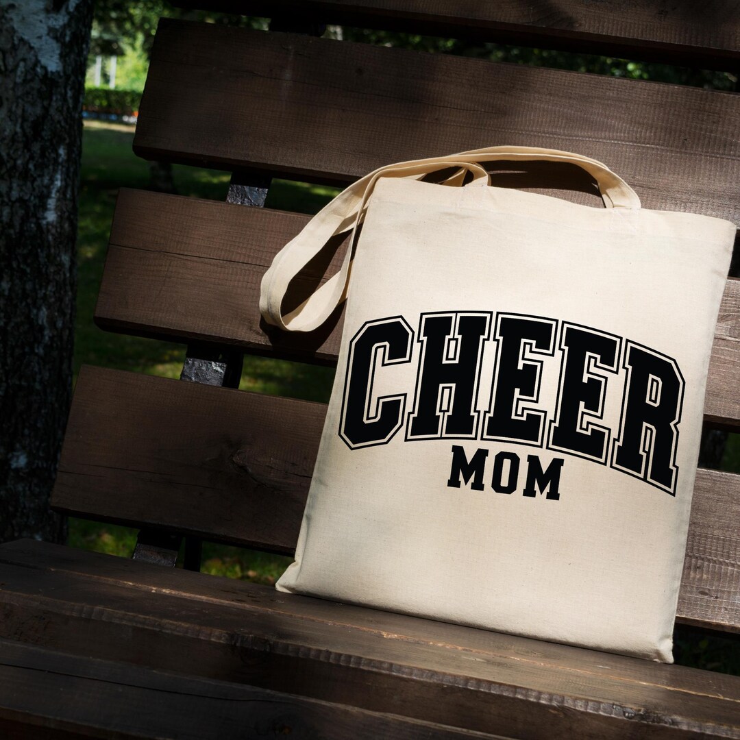 Cheer Mom Canvas Tote Bag, Cheerleading Gift, Sports Mom Bag, Gym Bag ...