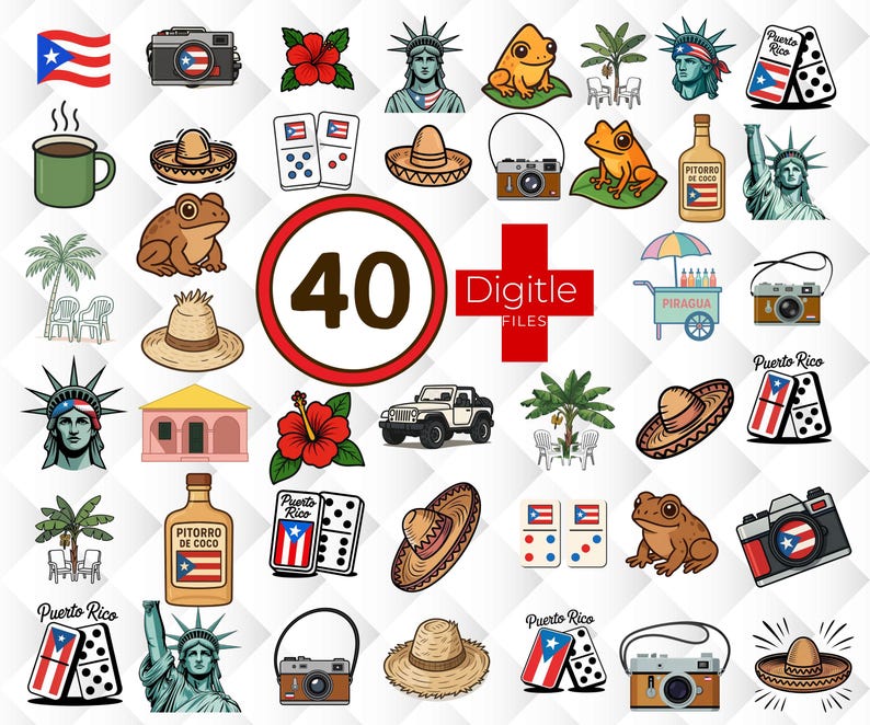DTMF Clipart PNG SVG, Puerto Rico Clipart Bundle Svg, Sapo Concho ...
