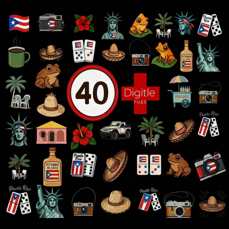 DTMF Clipart PNG SVG, Puerto Rico Clipart Bundle Svg, Sapo Concho ...