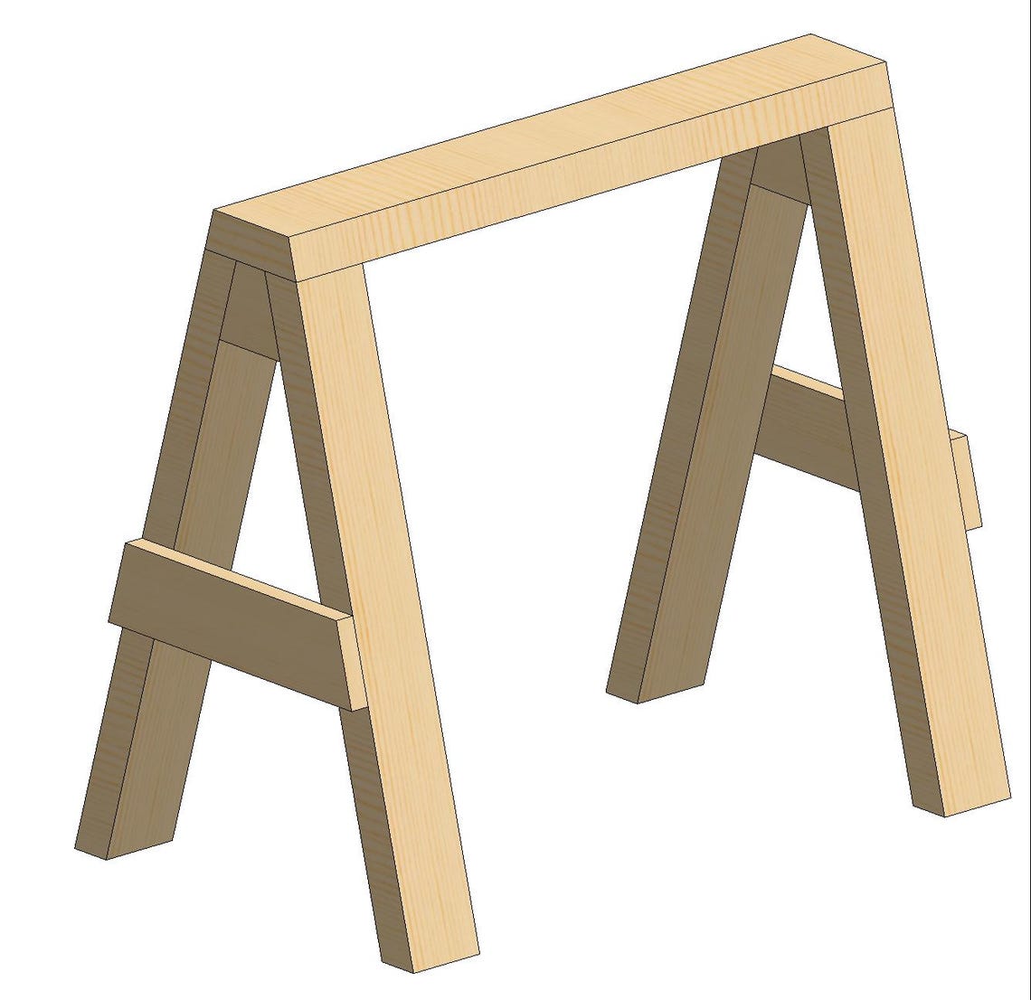 Stackable Wooden Sawhorse Plans | PDF Download for DIY Woodworking ...