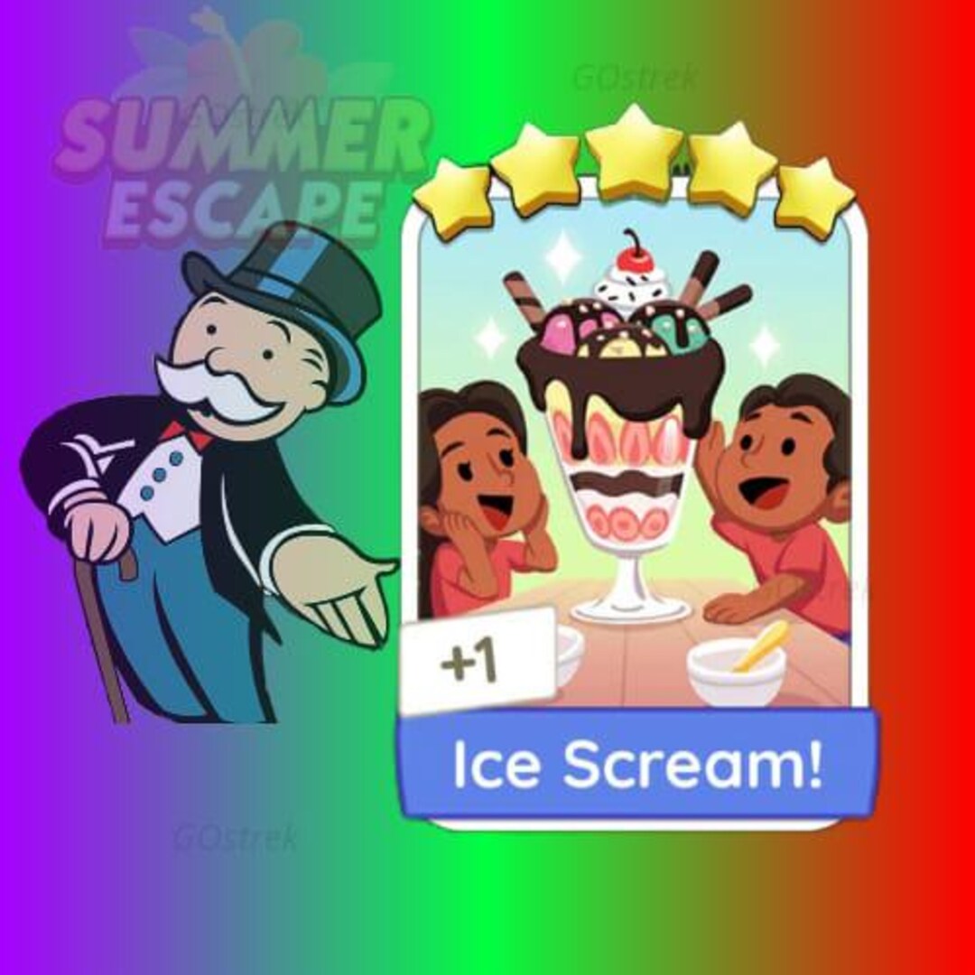 Ice Scream! - Monopoly Go Sticker Summer Escape 5 Stars - Fast Shipping ...