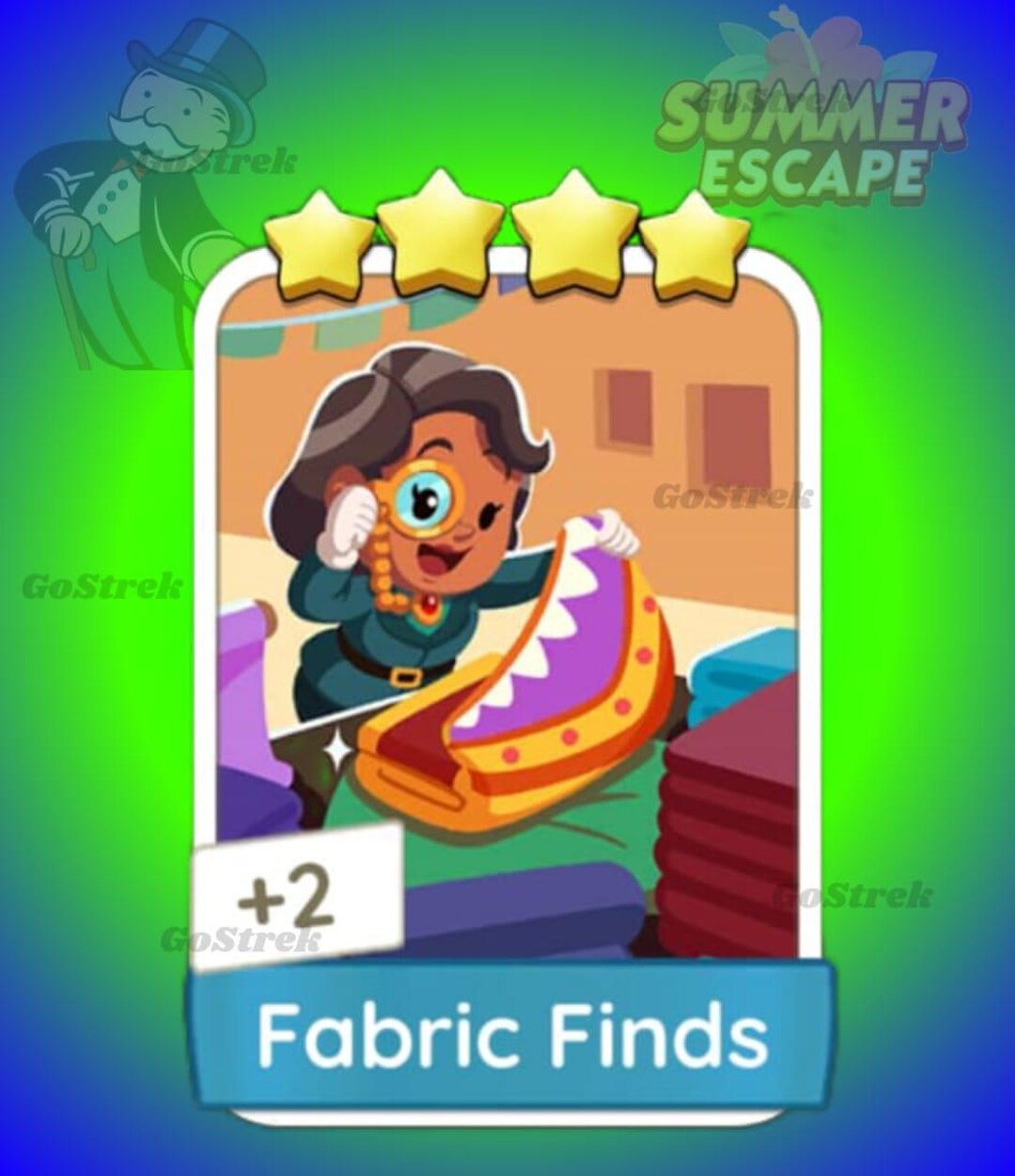 Fabric Finds - Monopoly Go Sticker Summer Escape - 4 Stars - Etsy