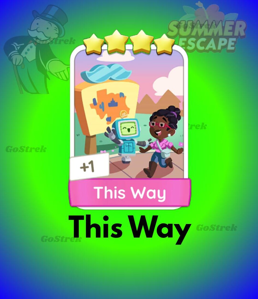 This Way - Monopoly Go Sticker Summer Escape - 4 Stars - Etsy