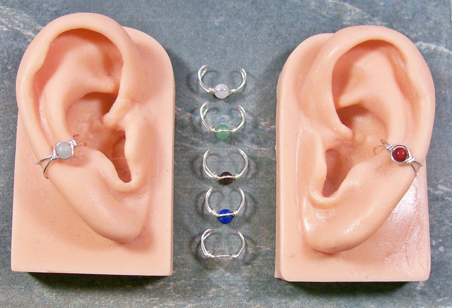 Custom Sterling Silver Ear Cuff With Gemstone - Etsy