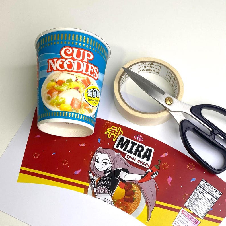 Mira's Ramyeon, Cup Noodles Label, Kpop Demon Hunters, Printable ...