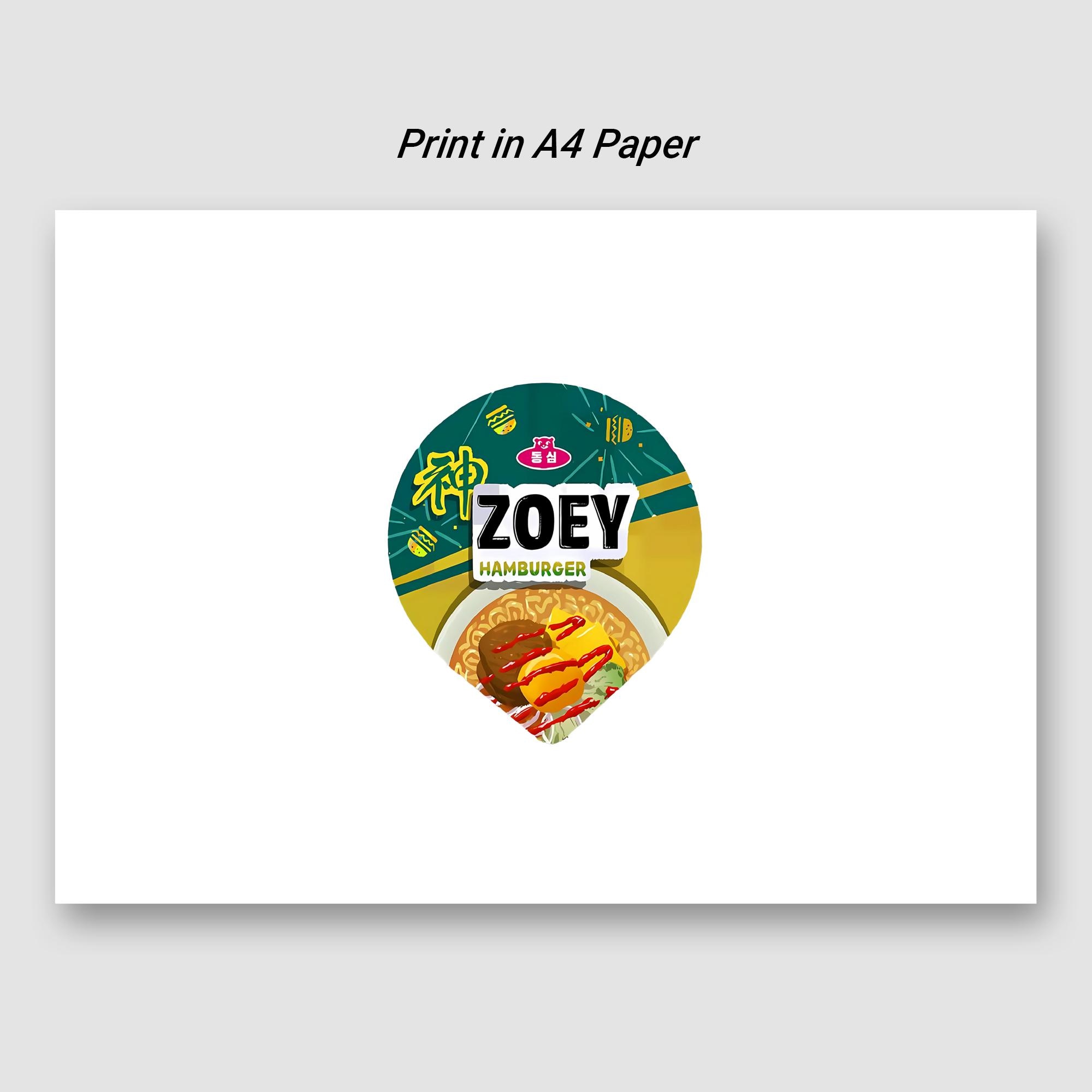 Zoey's Ramyeon, Cup Noodles Label, Kpop Demon Hunters, Printable ...