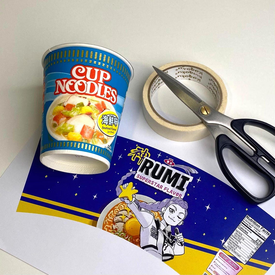 Rumi's Ramyeon, Cup Noodles Label, Kpop Demon Hunters, Printable Packaging Design, Cosplay - Etsy