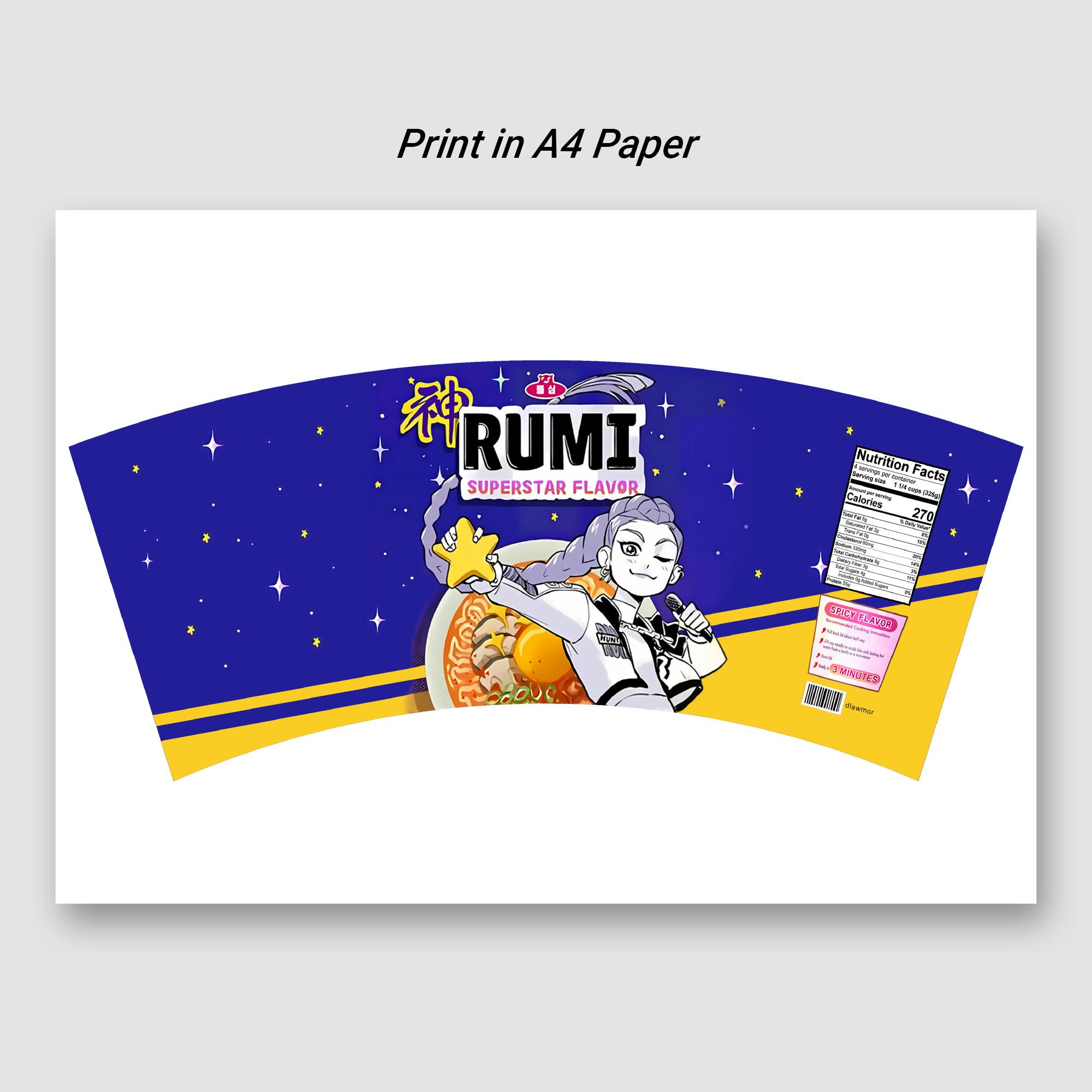 Rumi's Ramyeon, Cup Noodles Label, Kpop Demon Hunters, Printable ...