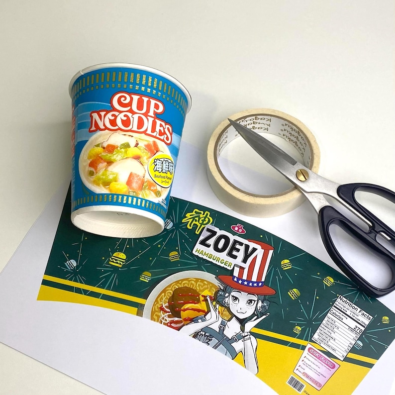 Zoey's Ramyeon, Cup Noodles Label, Kpop Demon Hunters, Printable ...