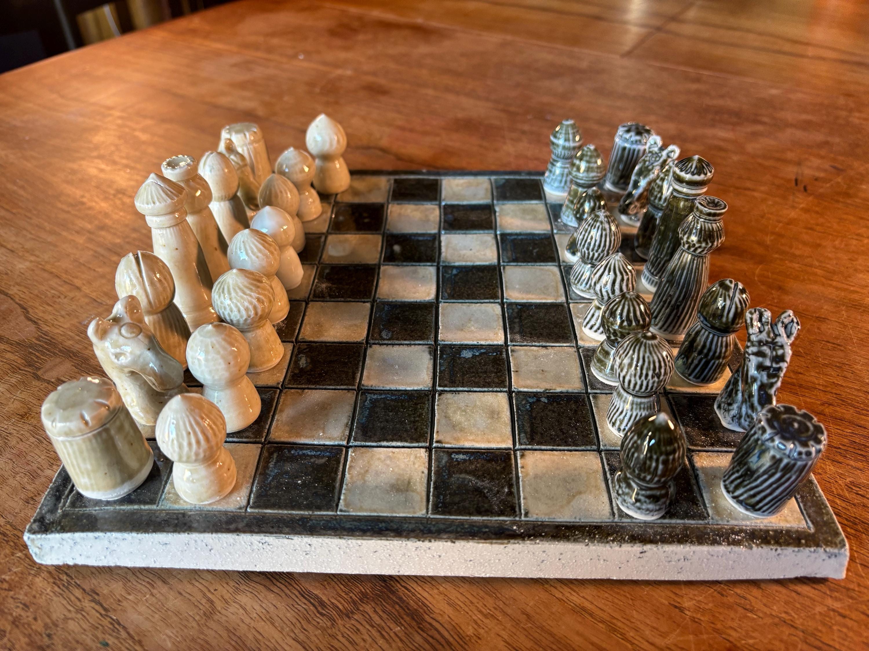 Ceramic Chess Set - Etsy