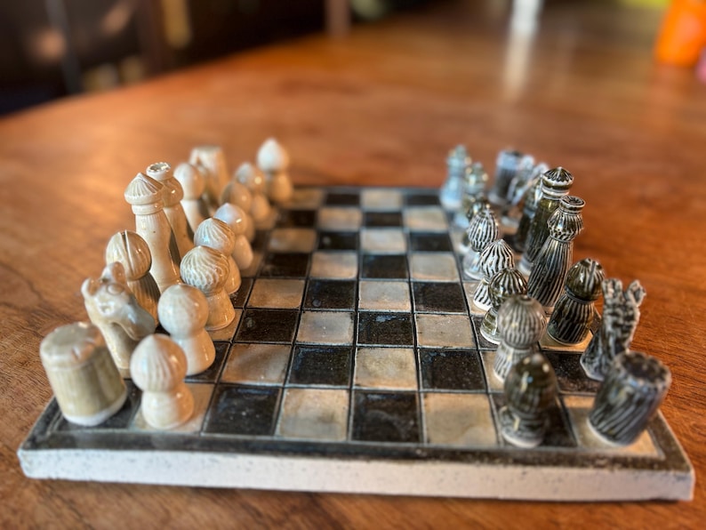 Ceramic Chess Set - Etsy