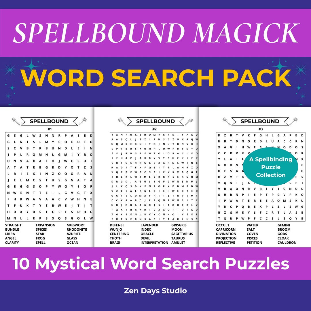 Mystical Word Search Puzzle Pack: Witchcraft, Tarot, Astrology (PDF) - Etsy
