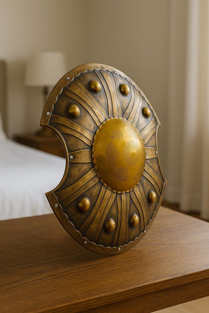 Handcrafted Medieval Golden Shield | Antique Bronze Warrior Shield ...