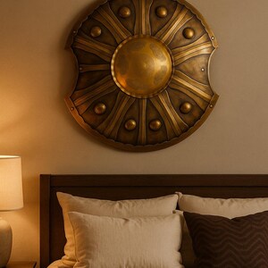 Handcrafted Medieval Golden Shield | Antique Bronze Warrior Shield ...