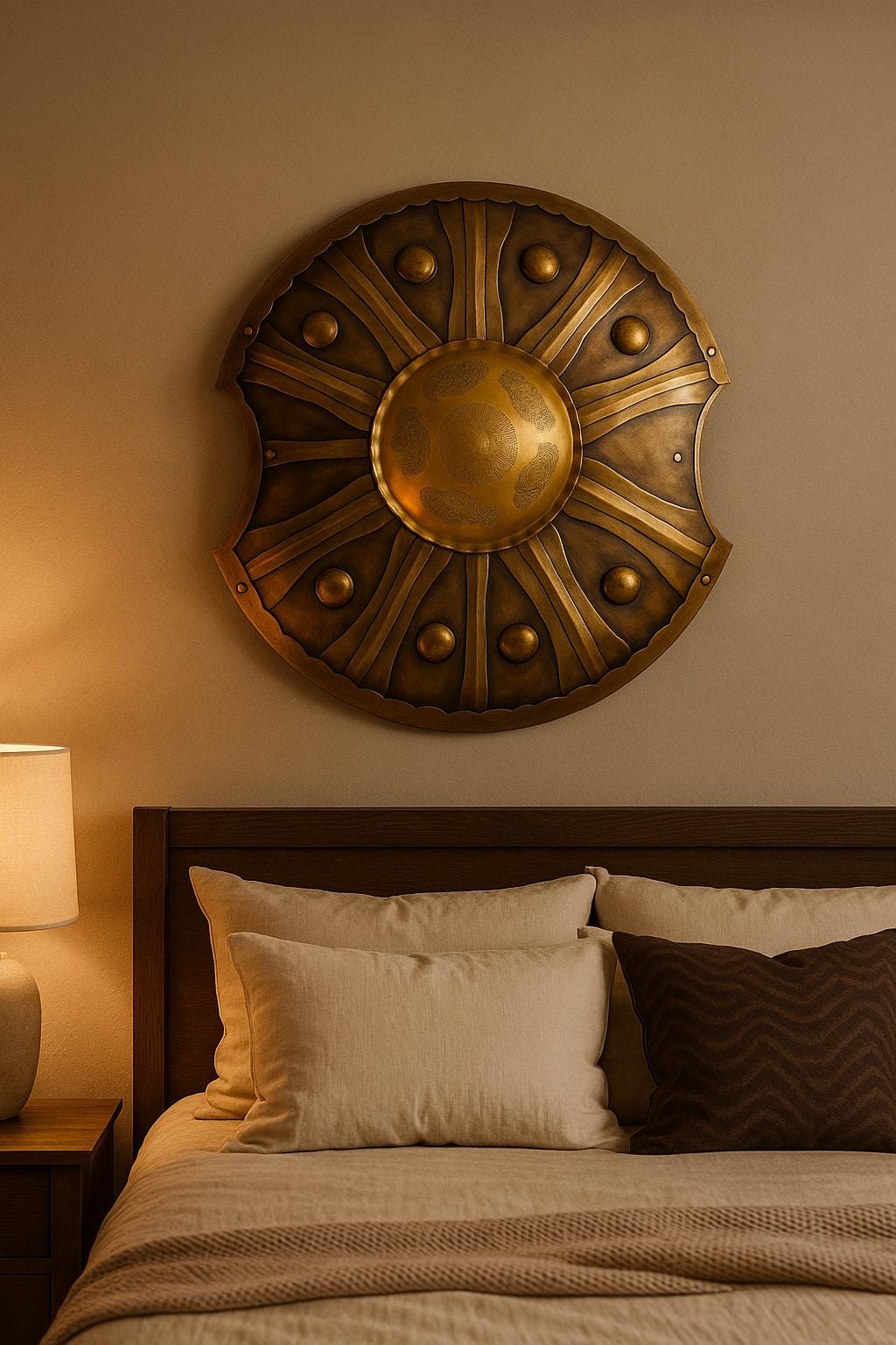 Handcrafted Medieval Golden Shield | Antique Bronze Warrior Shield ...