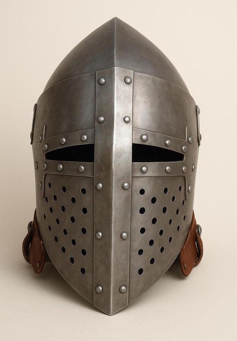 Handcrafted Medieval Steel Helmet – Crusader Knight Armor Replica - Etsy
